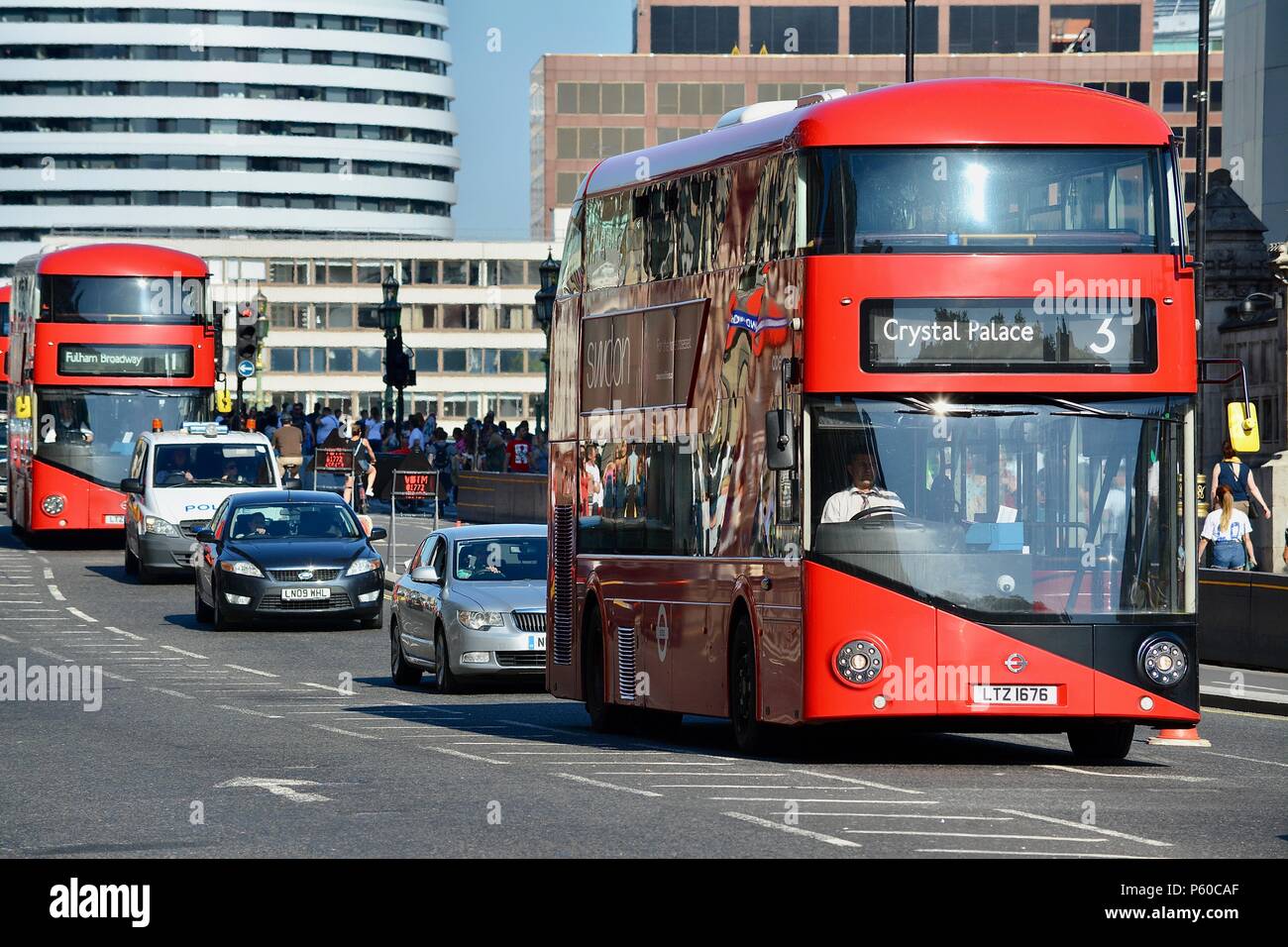 Iconic London red double decker bus, London, United Kingdom Stock Photo ...