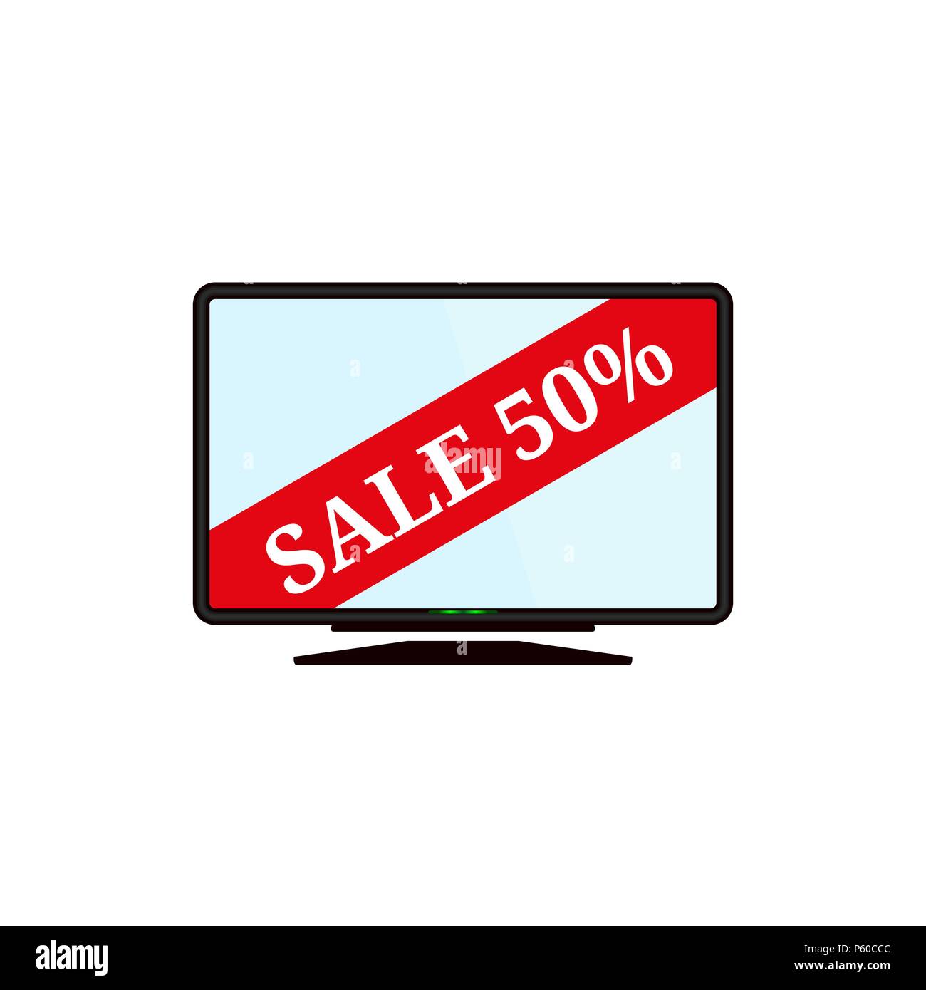 Smart Tv with sale banners on screen. Electronic gadgets. Vector ...