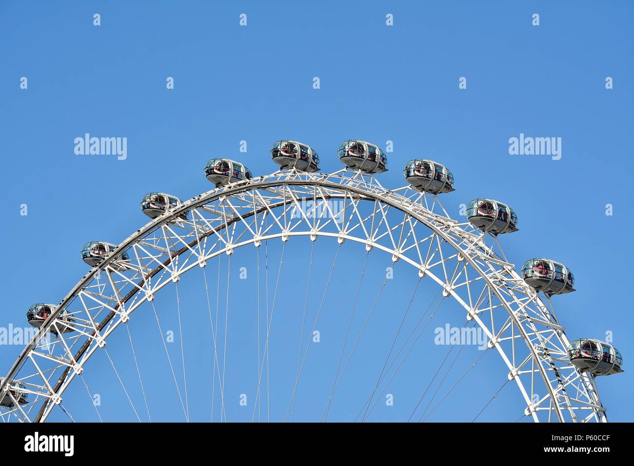 The iconic London Eye observation wheel along the River Thames, London ...
