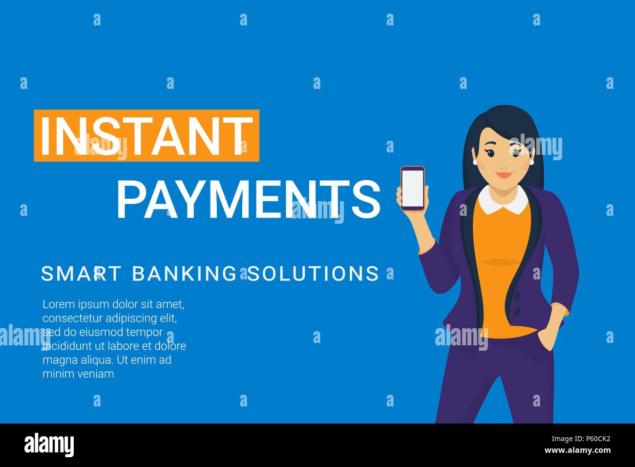 Instant payments mobile app for banking and online payments. Concept ...