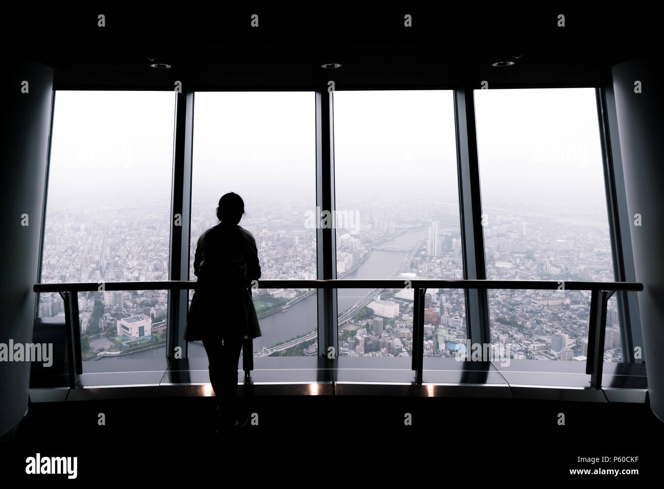 People looking out of a high window skyscraper hi-res stock photography ...