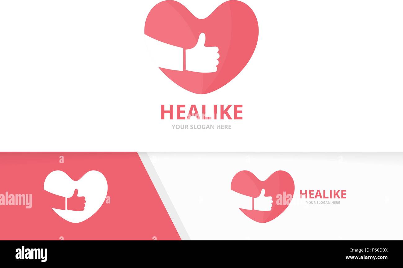 Vector heart and like logo combination. Love and best symbol or icon ...