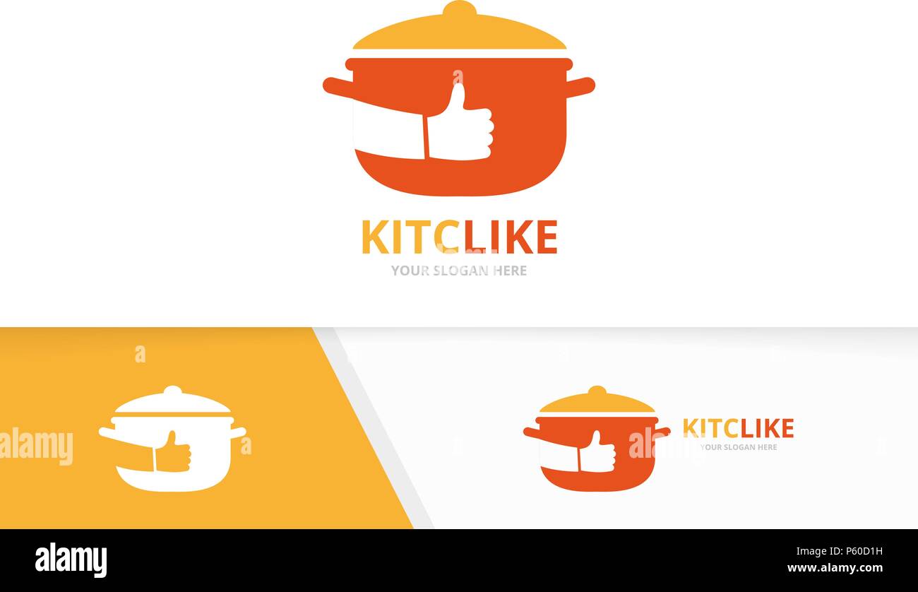 Vector pot and like logo combination. Kitchen and best symbol or icon ...