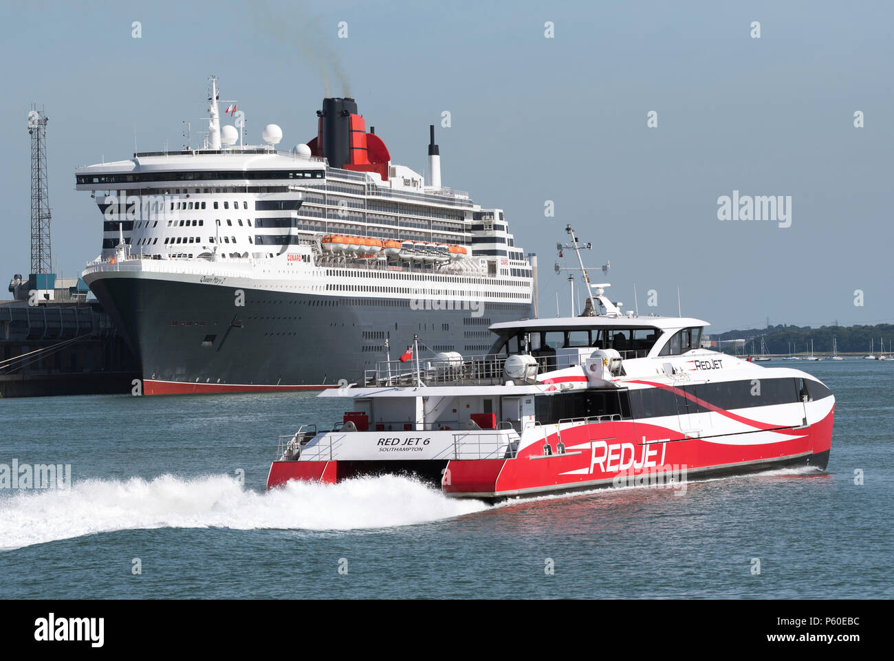 Southampton Water, England UK. 2018. Busy shipping channel from ...