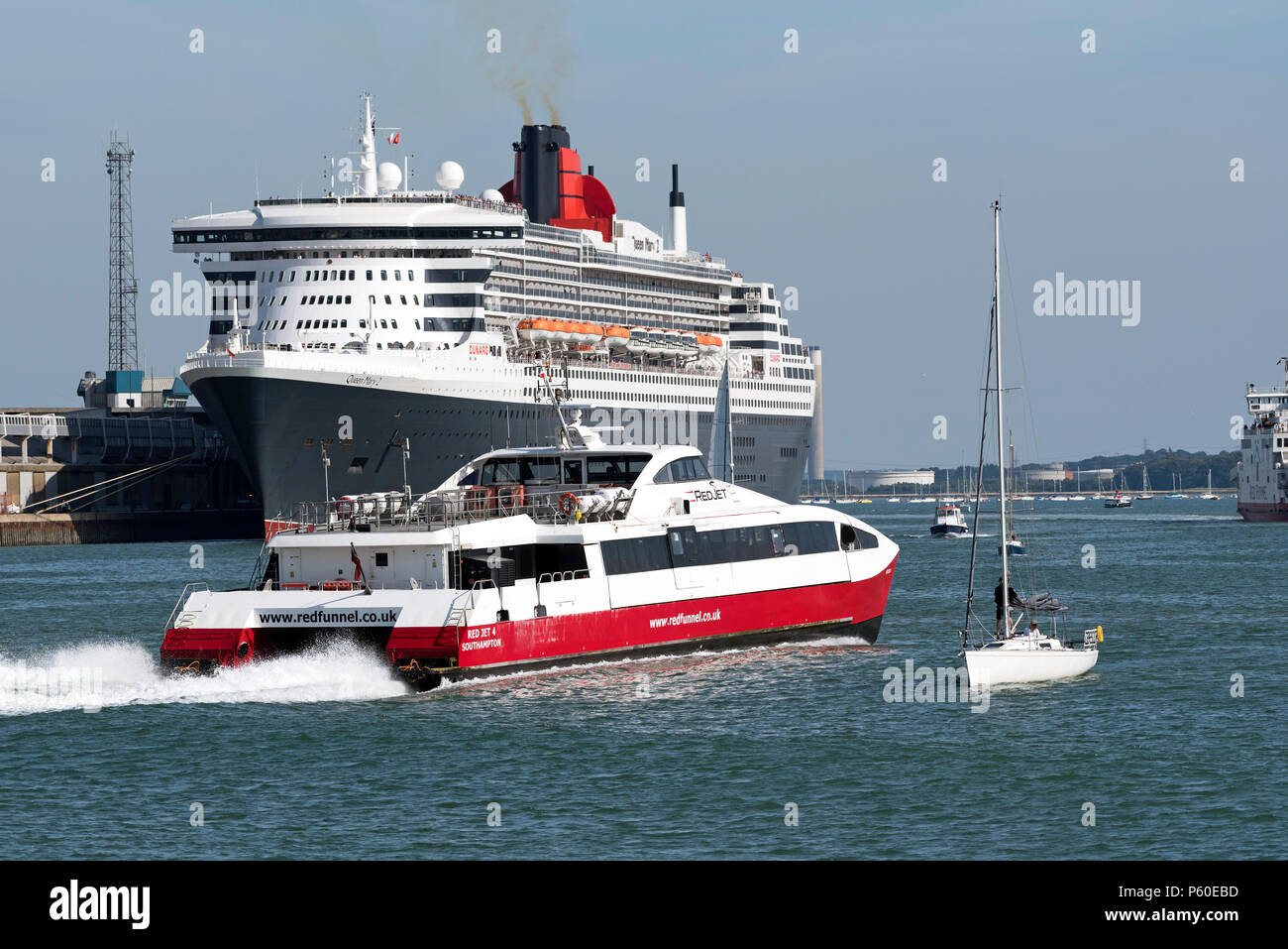 Southampton Water, England UK. 2018. Busy shipping channel from ...