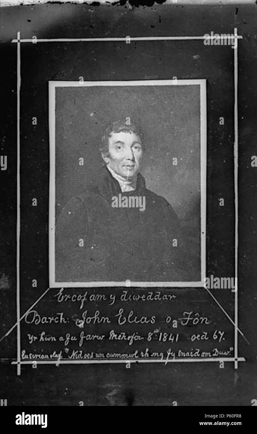 Er cof am y diweddar Barch John Elias o Fon .. [graphic].. 1 negative ...
