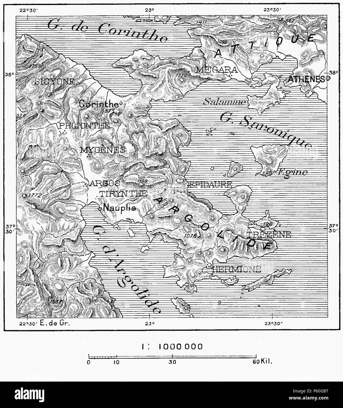 Ancient corinth map hi-res stock photography and images - Alamy