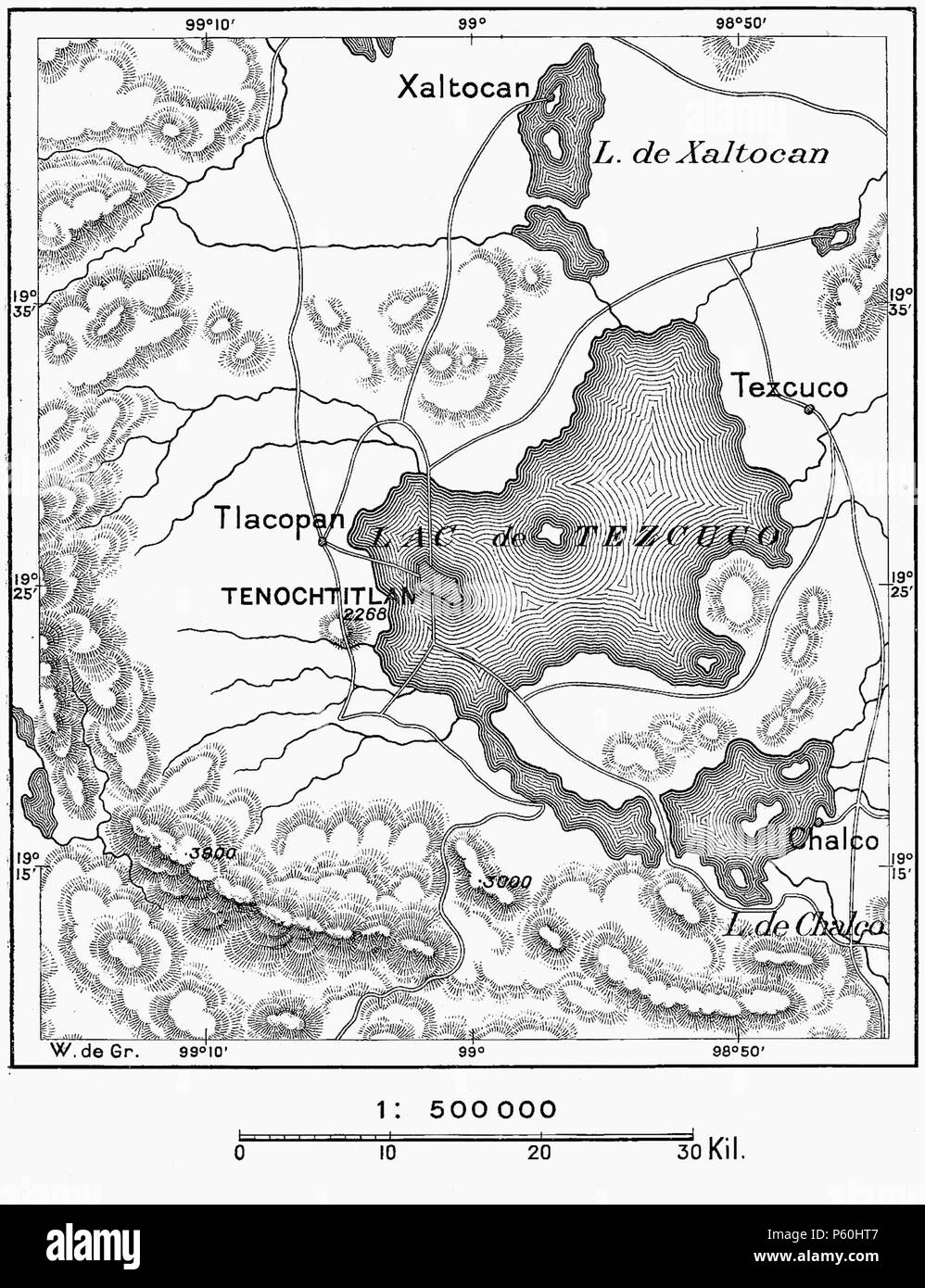 Tenochtitlan city illustration Black and White Stock Photos & Images ...