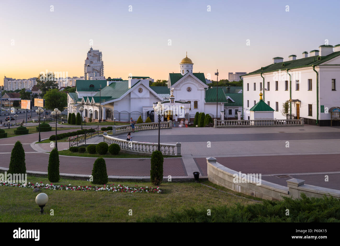 Minsk, Belarus - May 31 2018: Minsk City center in the evening with ...