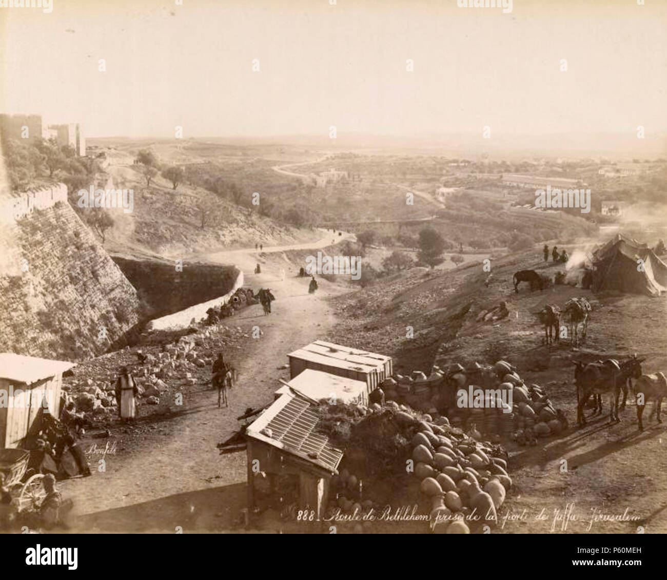 N/A. Polski: Feliks Bonfils, Droga do Betlejem (widok z Bramy Jaffy ...