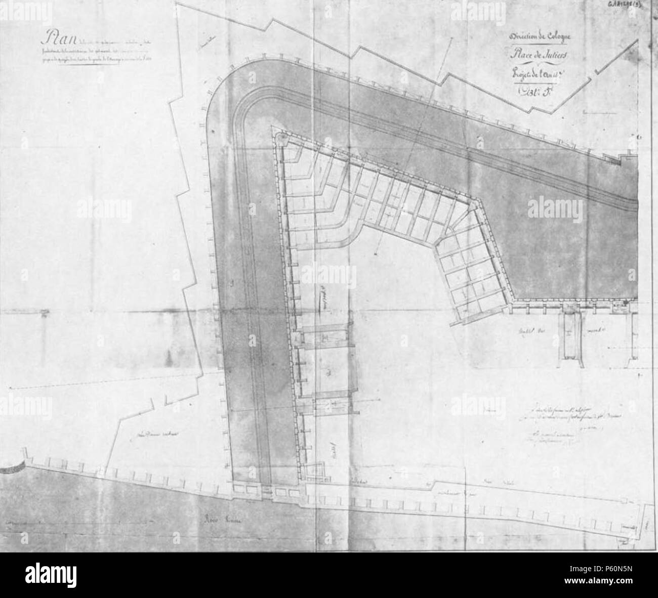 N/A. Deutsch: Plan of Brueckenkopf Juelich in Germany. Teil einer ...