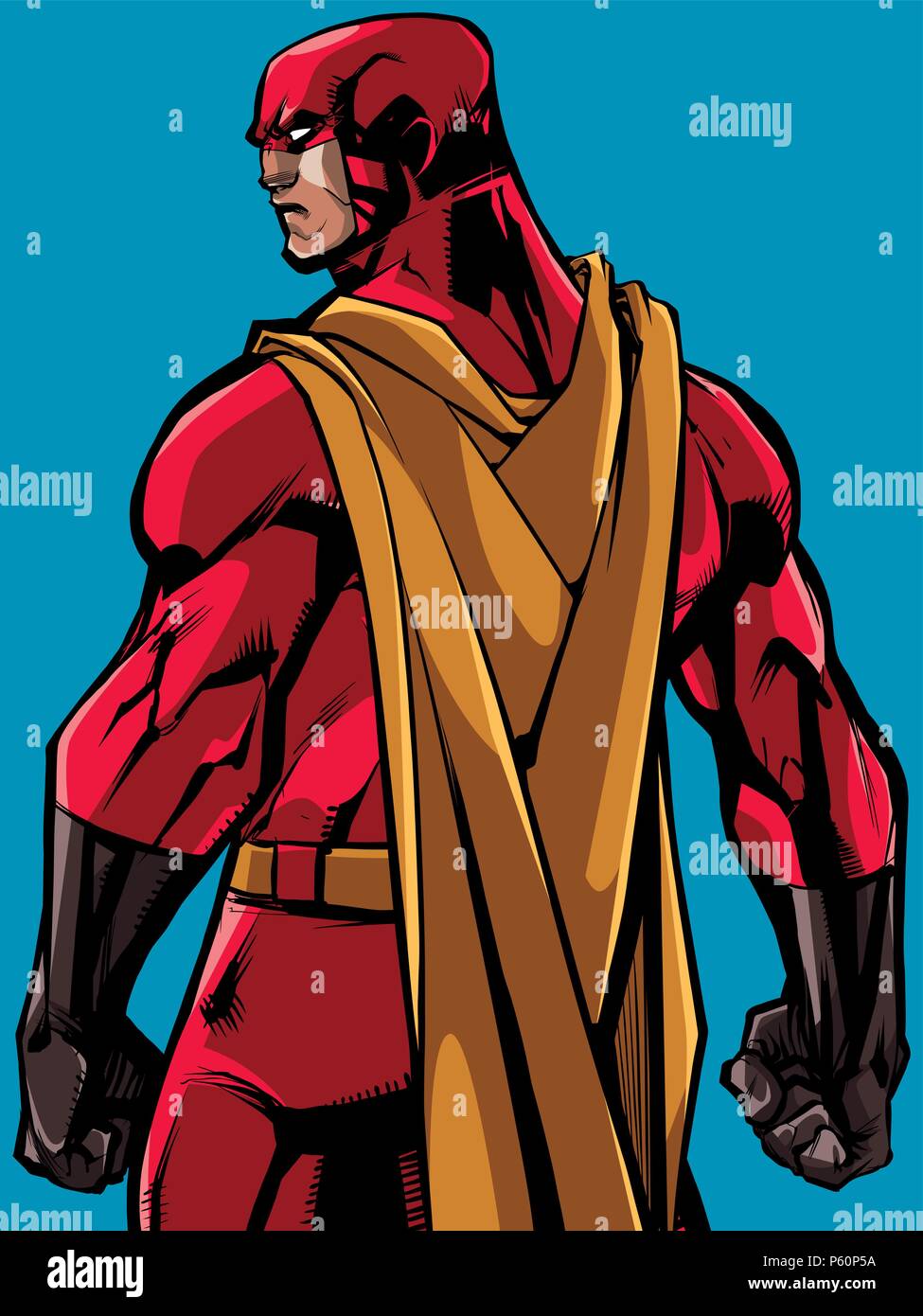 Superhero Back Battle Mode Stock Vector Image & Art - Alamy