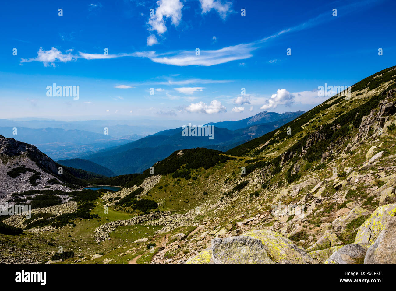 Scenery summer landscape with Sinanishko ezero lake, Pirin Mountain ...