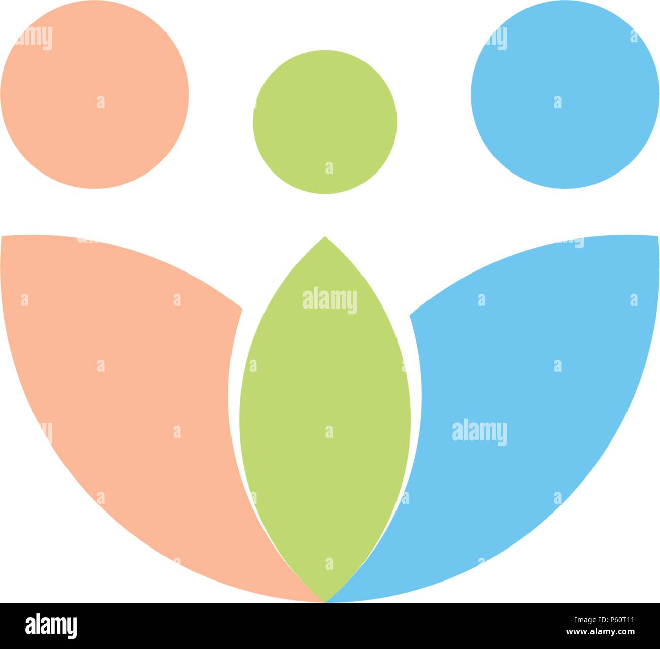 Family vector logo, parents love icon, adoption emblem, abstract leaves ...