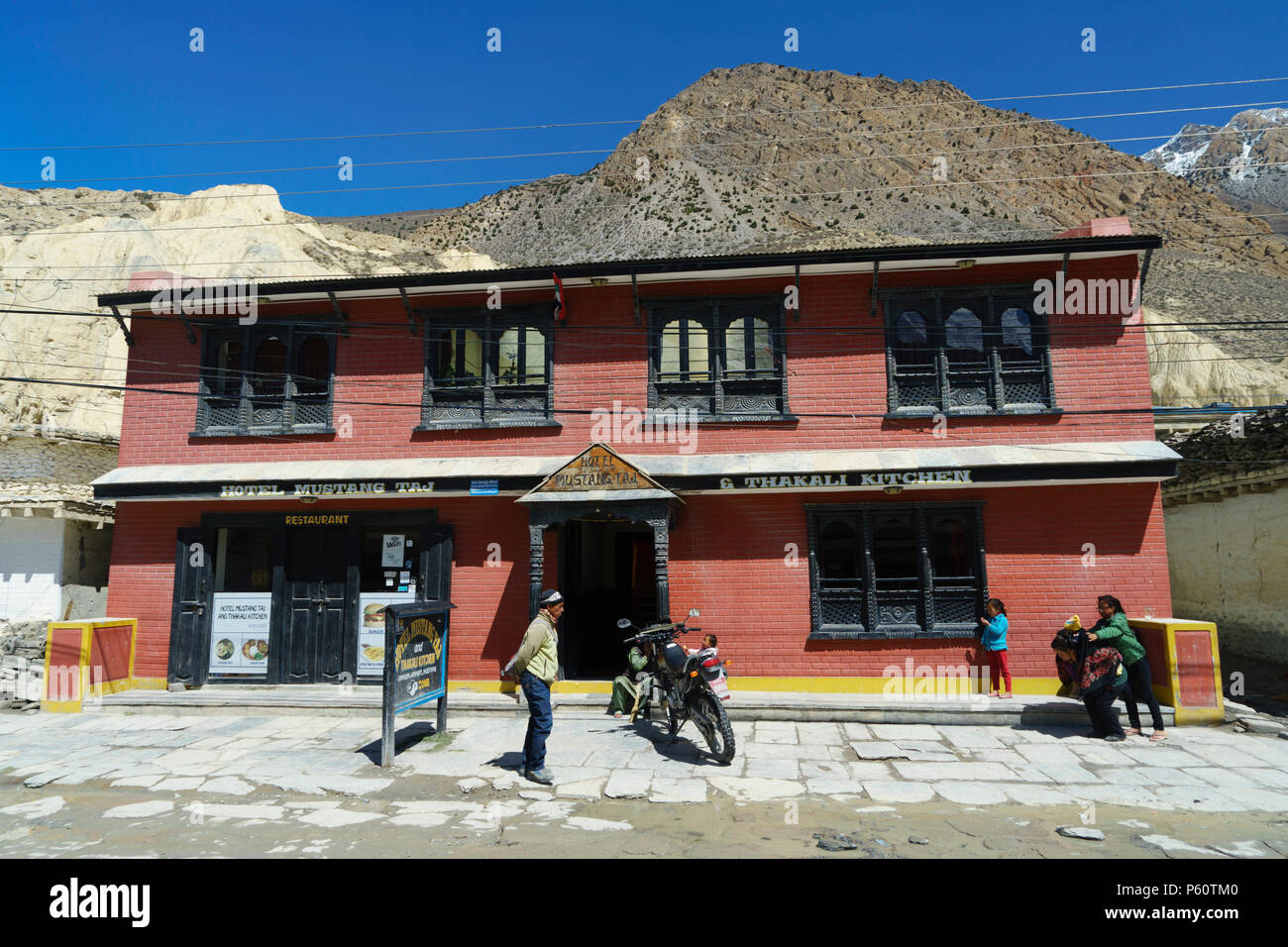 Mustang Taj hotel, Jomsom, Mustang region, Nepal Stock Photo - Alamy