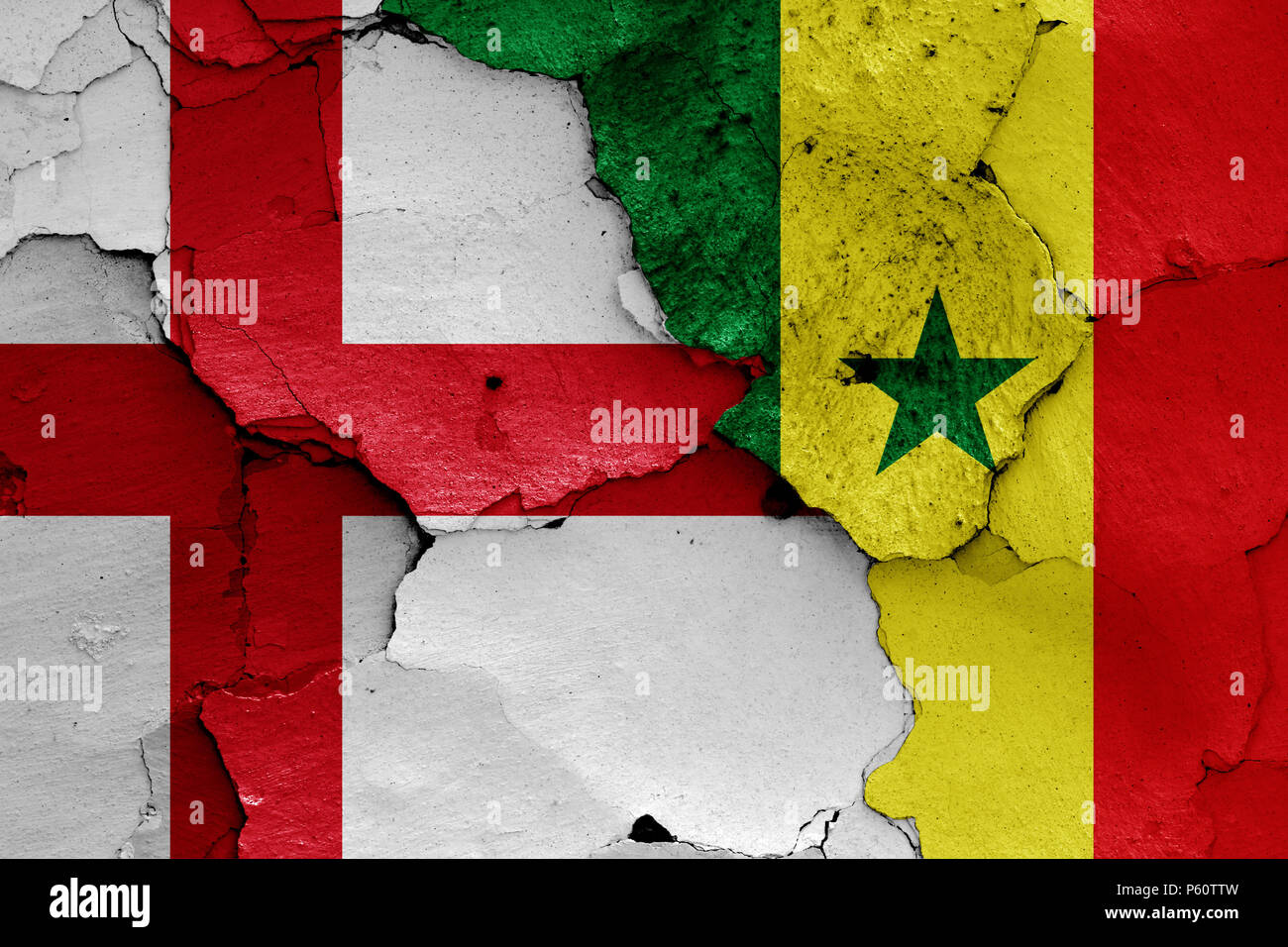 flags of England and Senegal Stock Photo - Alamy