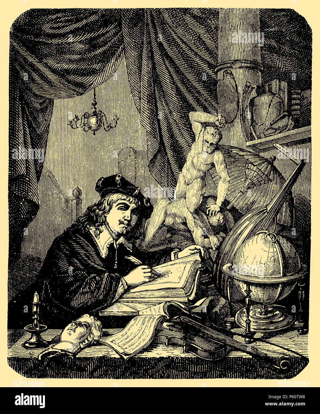 Dou, Gerard (1613-1675), Dutch painter of the Baroque, self-portrait ...