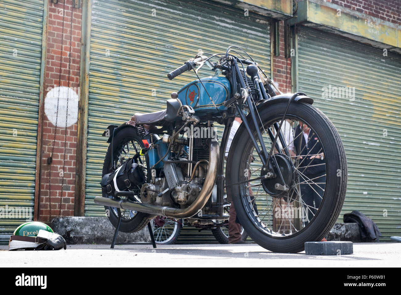 Vintage Rex Acme motorcycle at Bicester Heritage Centre. Oxfordshire ...