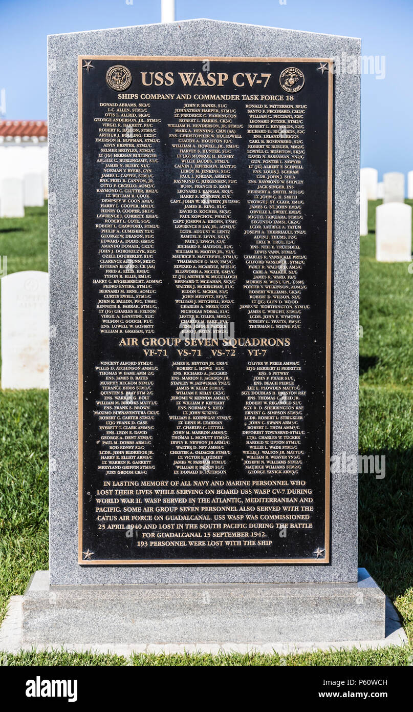 veterans memorial, fort rosecrans, point loma, ca us Stock Photo - Alamy