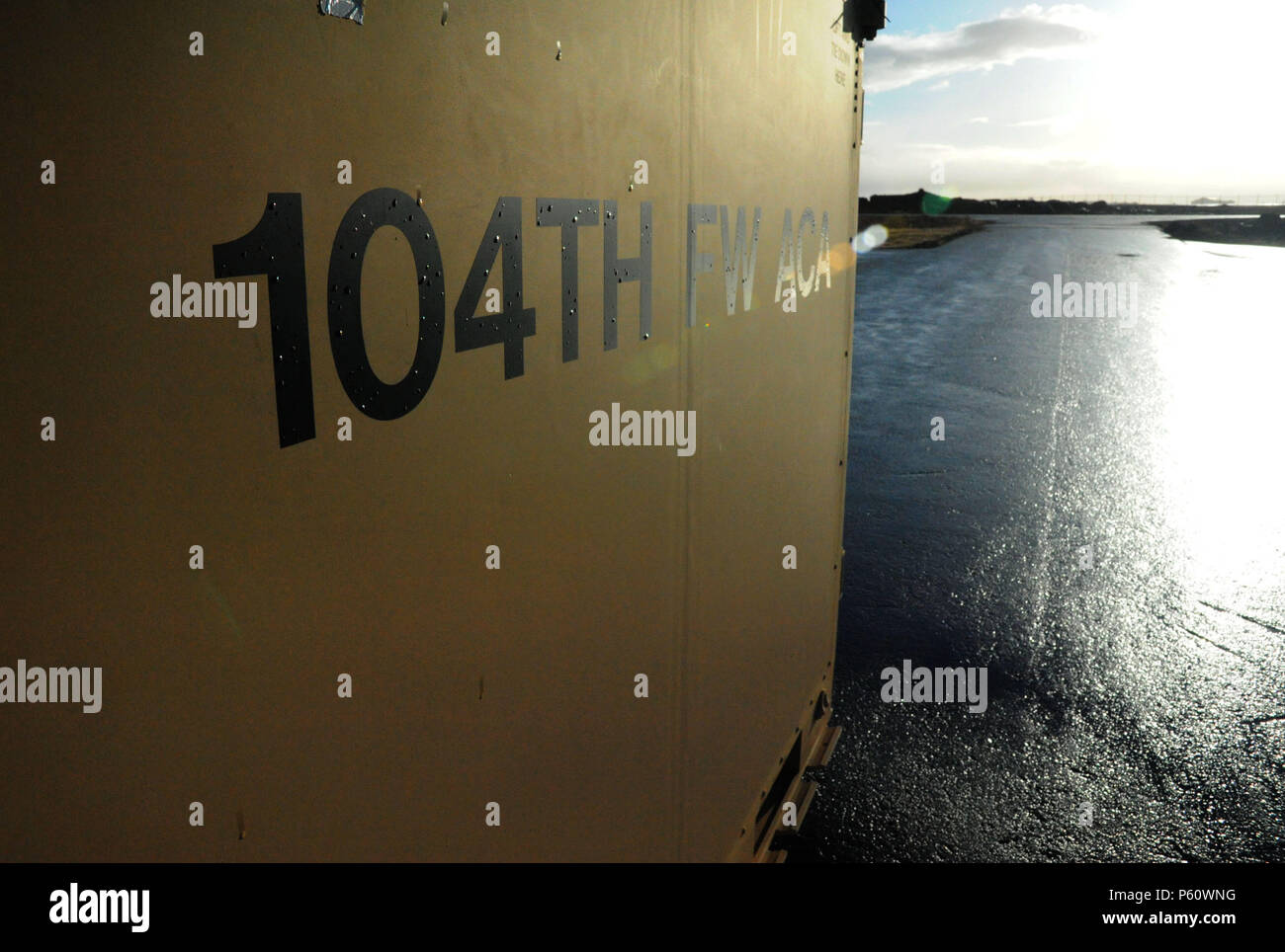 A supply container from the 104th Fighter Wing, Barnes Air National ...