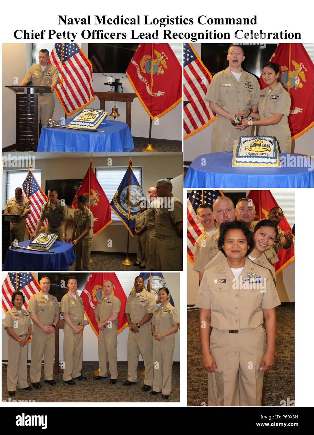 A collage of Naval Medical Logistics Command Chief Petty Officers show ...
