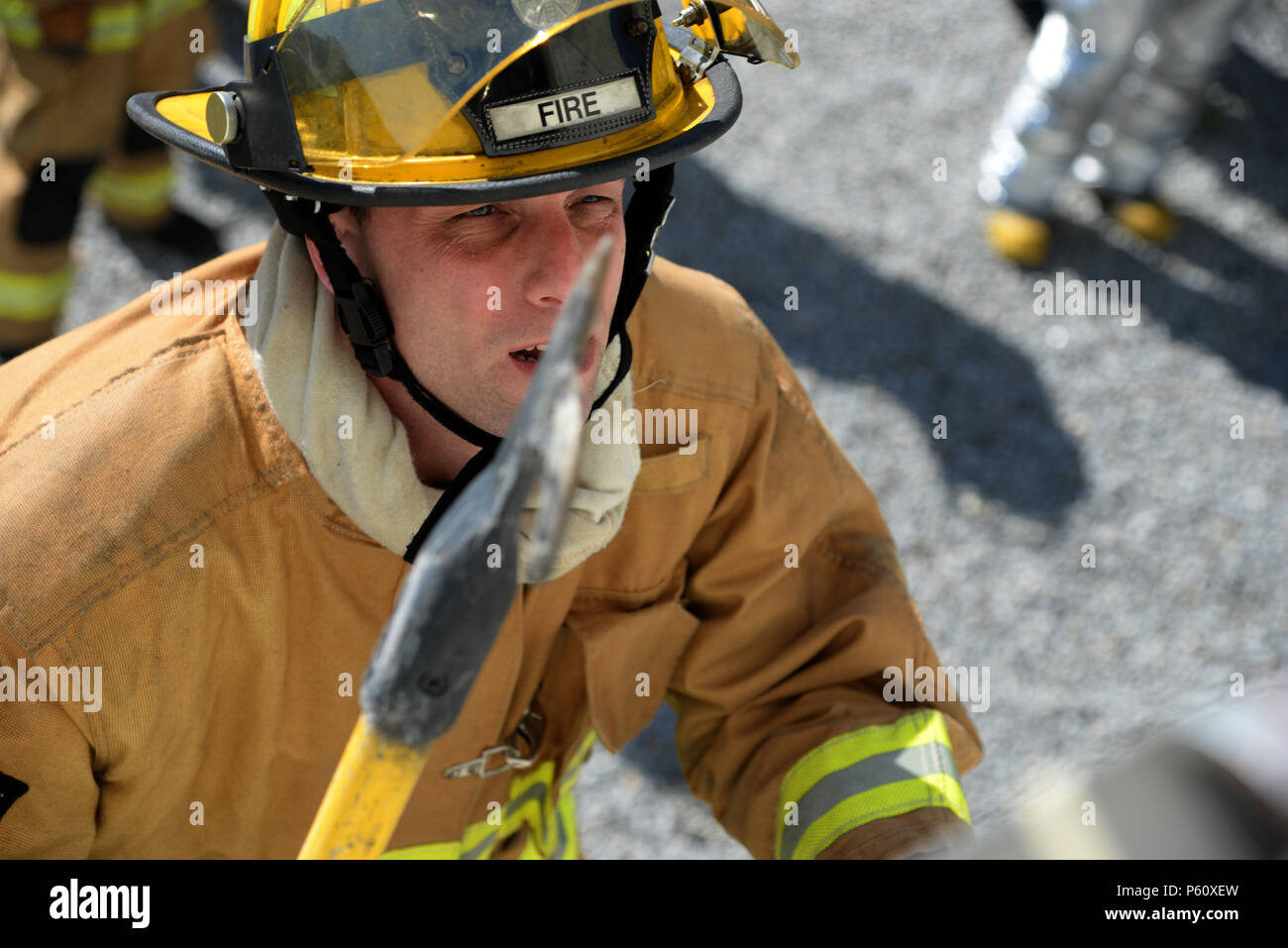 Tech. Sgt. Jeff Tomczak of the 177th Fighter Wing Fire Department, New ...