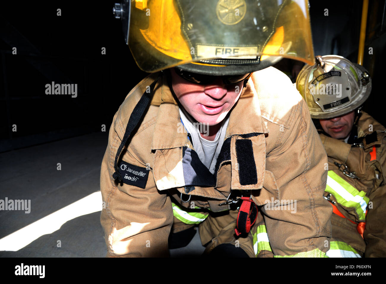 Senior Airman Cody Malia of the 177th Fighter Wing Fire Department, New ...