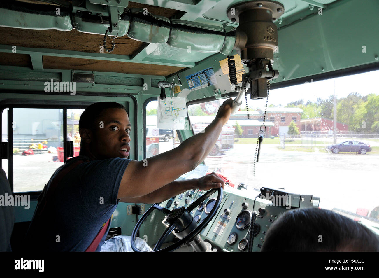 Airman 1st Class Otis White of the 177th Fighter Wing Fire Department ...