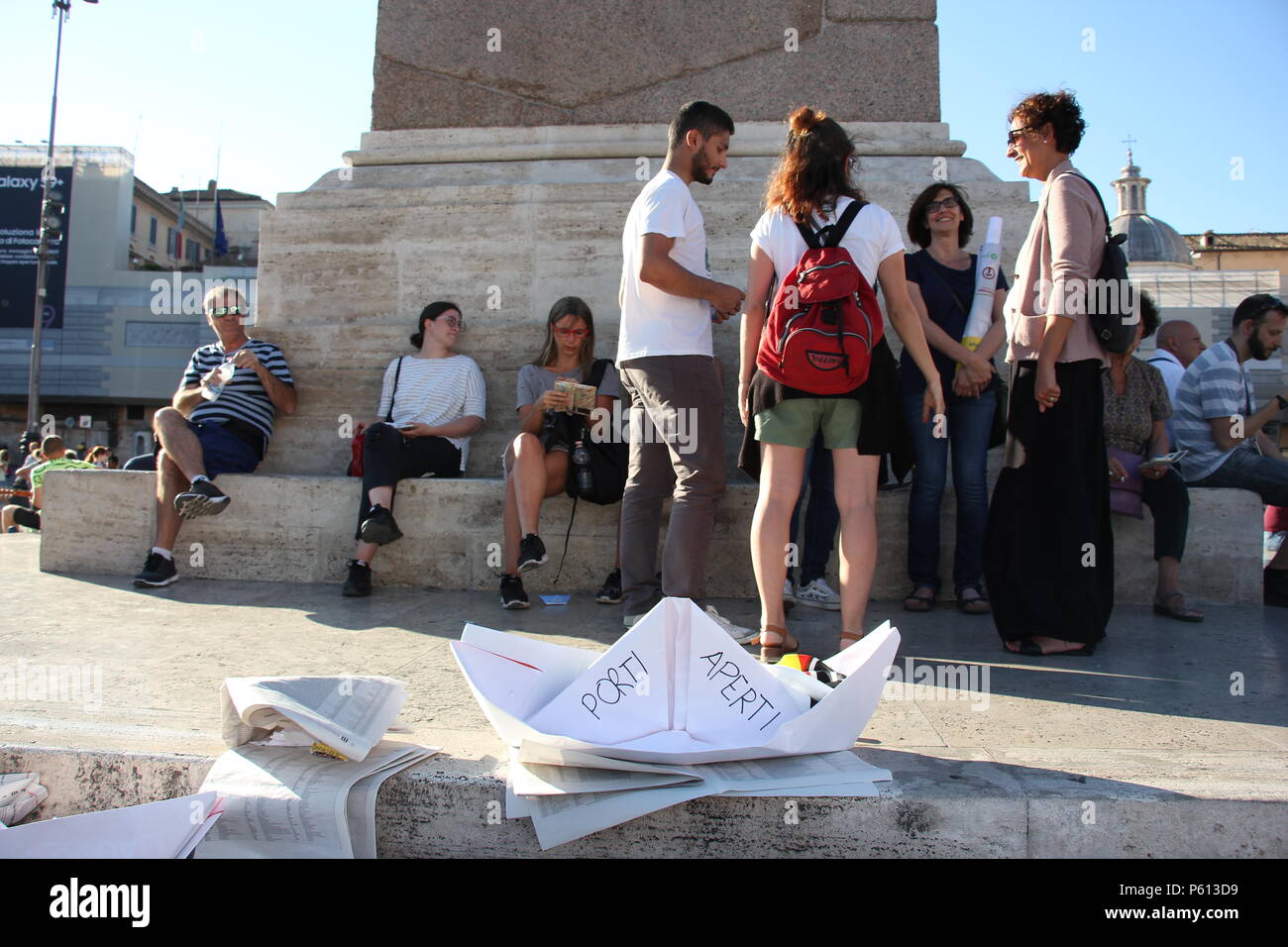 Rome, Italy. 27th Jun, 2018. Demonstration for European Solidarity-save ...