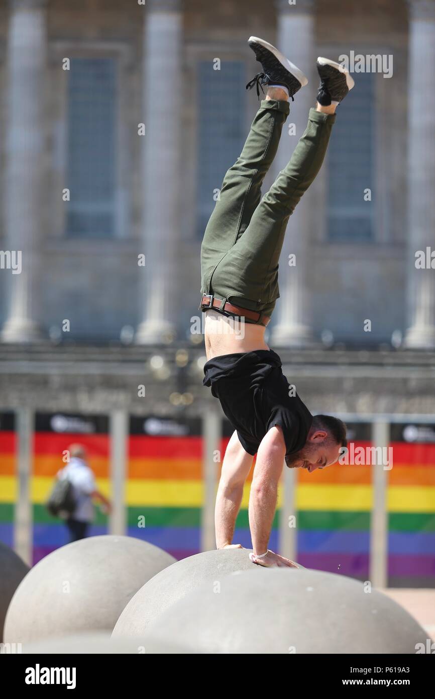 25 year old Jacob Askew takes advantage of the fine weather to practice ...