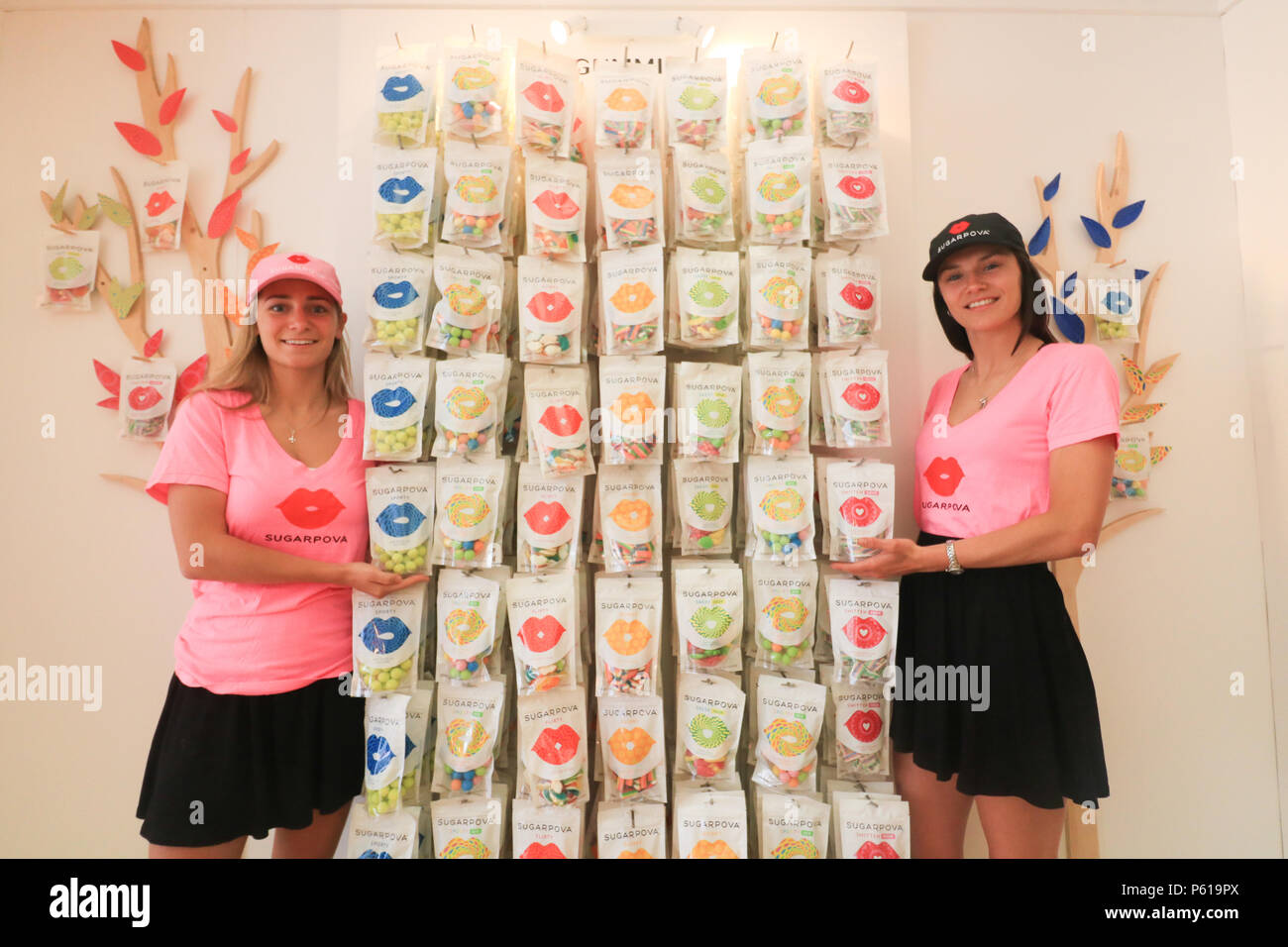London UK. 28th June 2018. Wimbledon: Feenie Ruiz and Hannah Bray ...