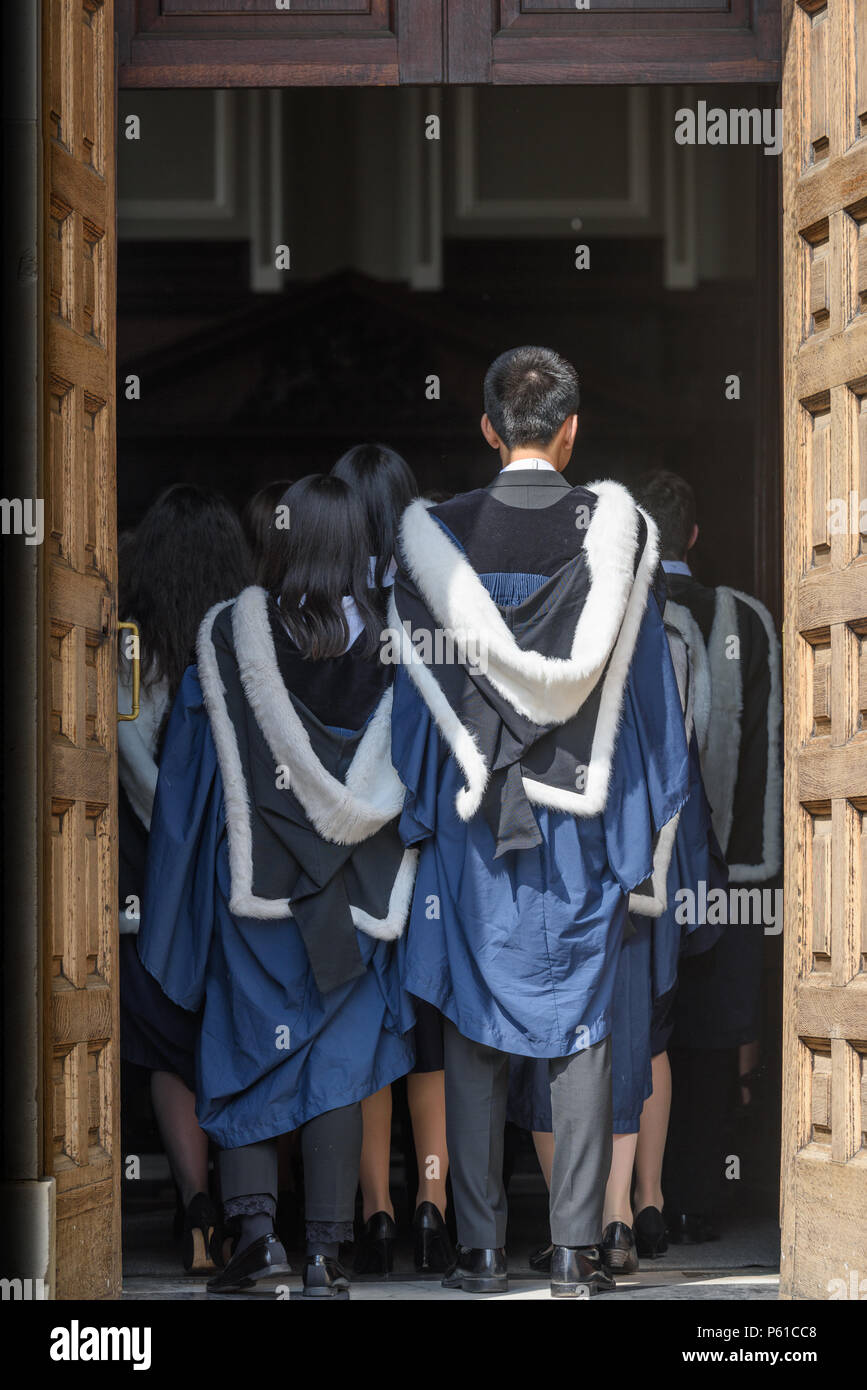 Cambridge, England. 28 June 2018. Graduands of Gonville and Caius ...
