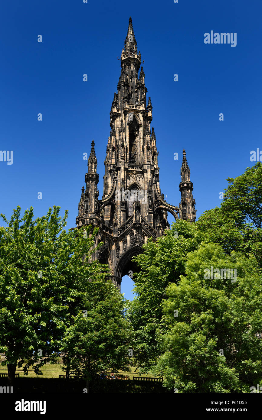 Victorian Gothic architecture of Scott Monument in Princes Street ...