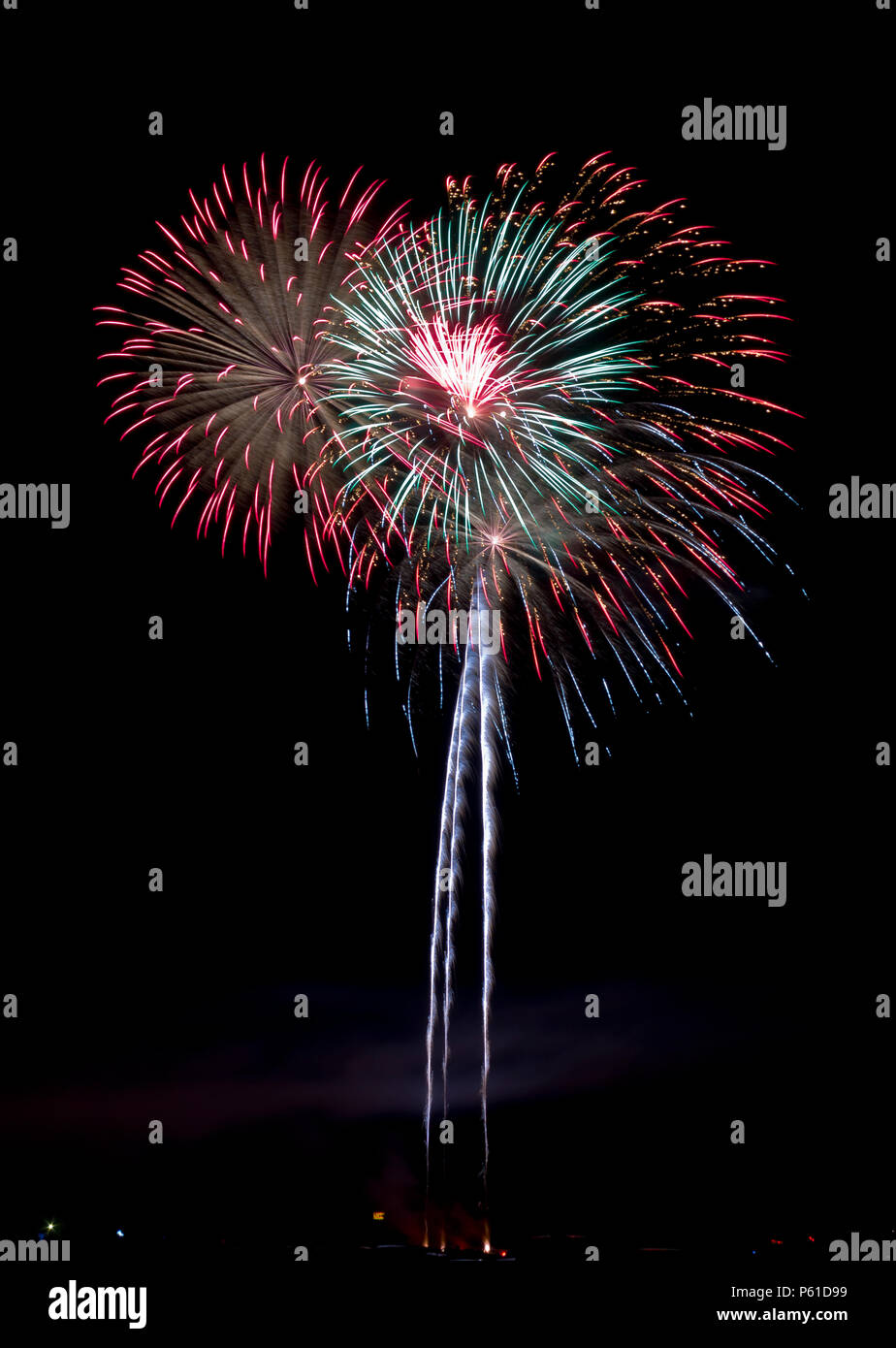 Fireworks Display at Night Stock Photo - Alamy