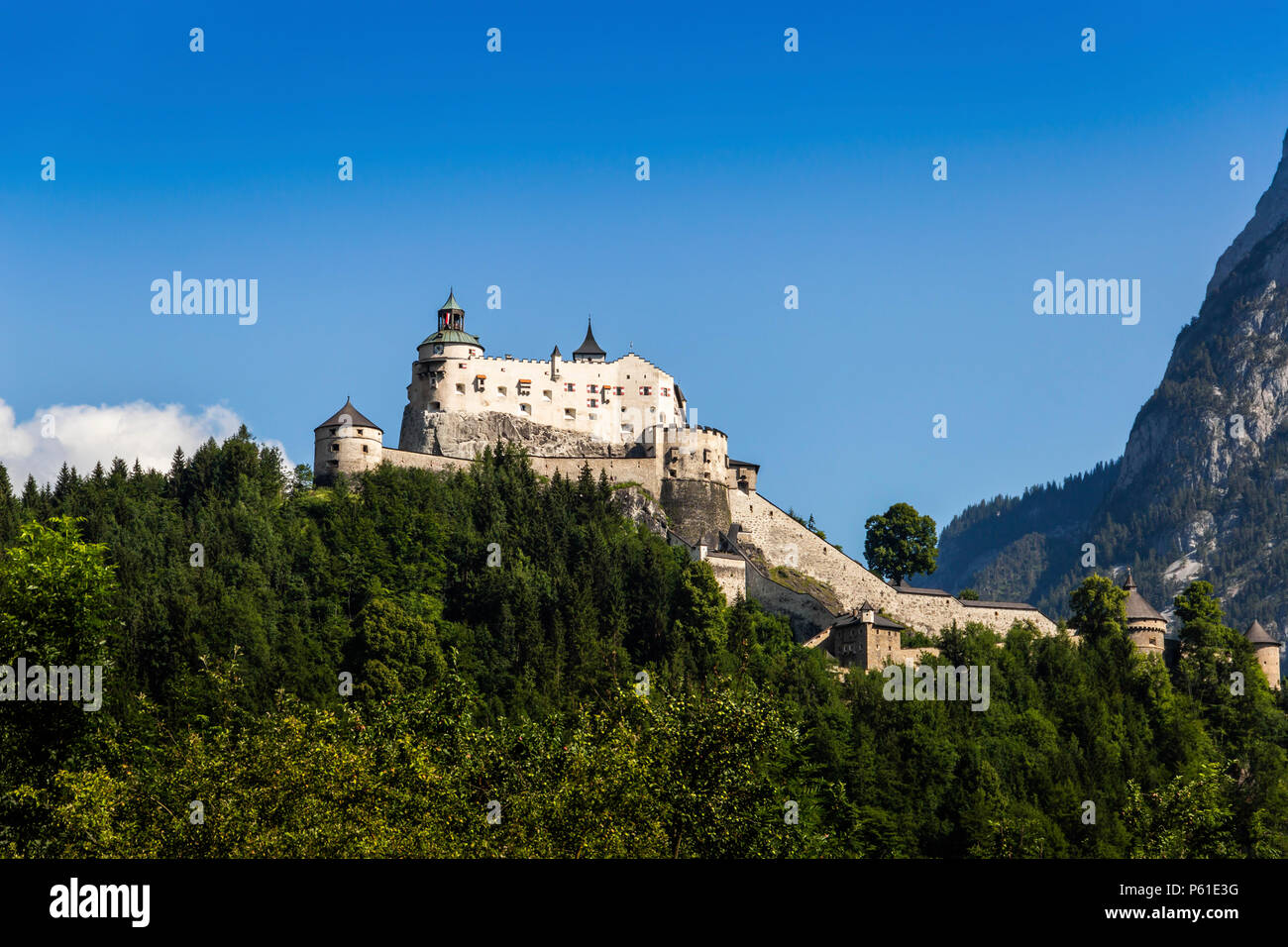 View of the hohenwerfen castle in Austria Stock Photo - Alamy