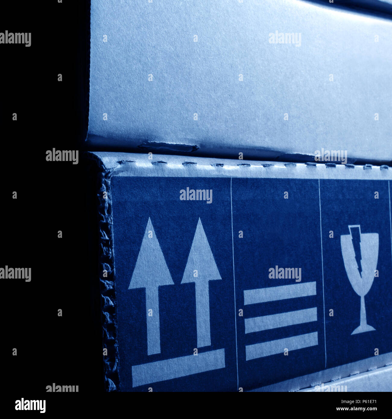 an image of card boards stack in a row Stock Photo - Alamy