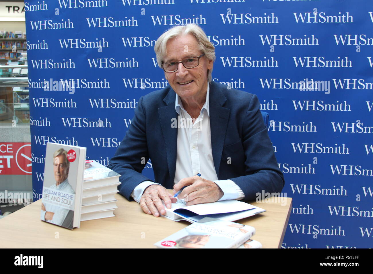 William Roache at WH Smith Chester, signing copies of his book Life and ...