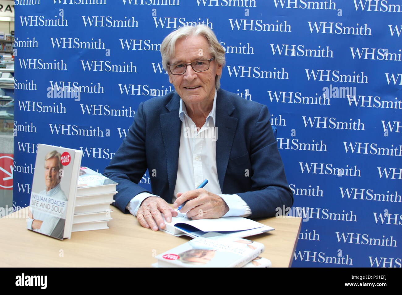 William Roache at WH Smith Chester, signing copies of his book Life and ...