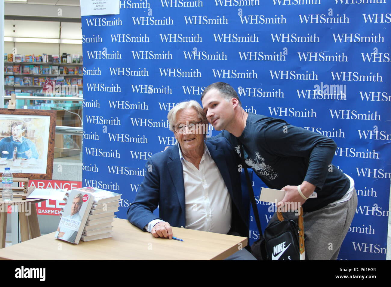 William Roache at WH Smith Chester, signing copies of his book Life and ...