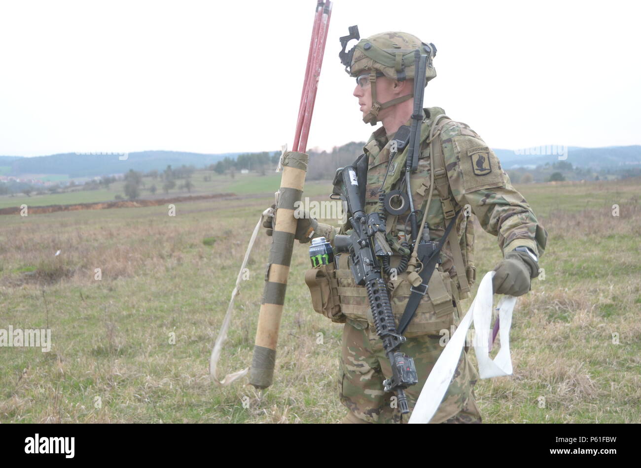 A U.S. Soldier of Alpha Company, 54th Brigade Engineer Battalion, 173rd ...