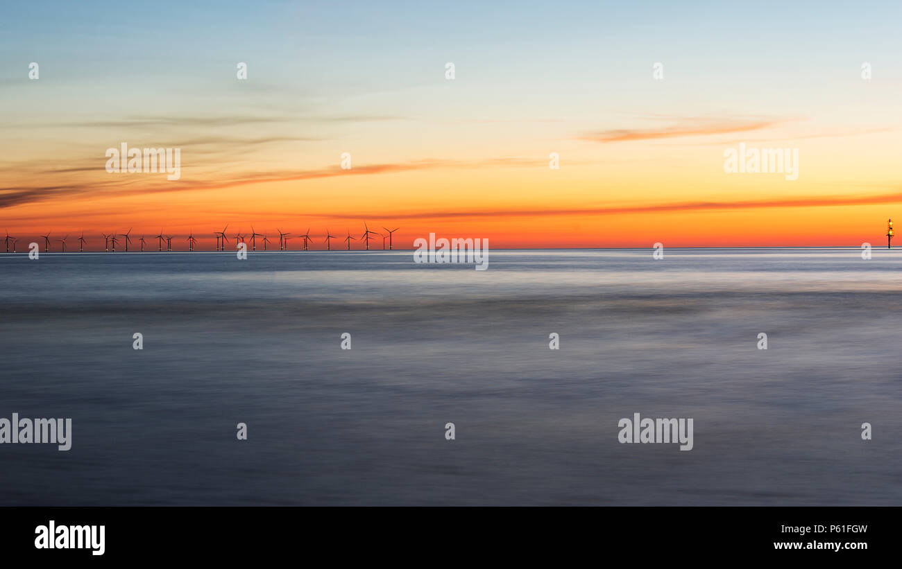 sunset at Perch Rock New Brighton Beach Wirral UK Stock Photo - Alamy