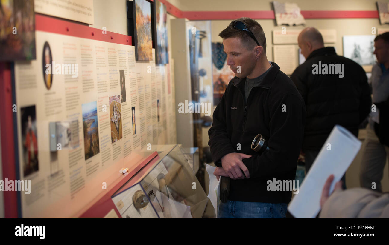 A student officer at the Expeditionary Warfare School reviews ...