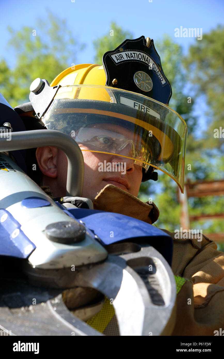 Staff Sgt. Rusty Litterer of the 177th Fighter Wing Fire Department ...