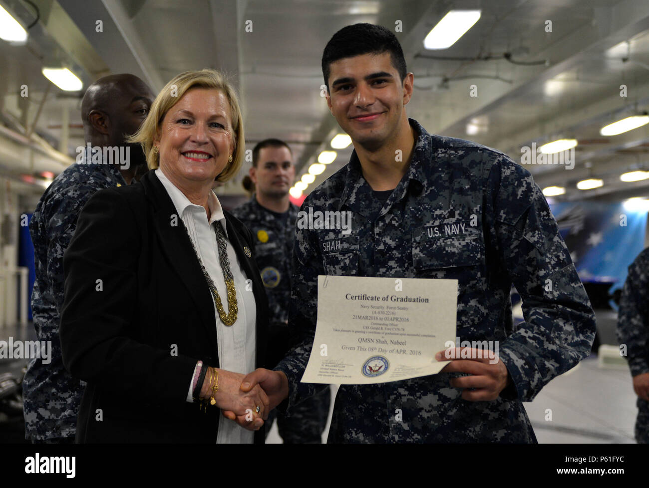 NEWPORT NEWS, Va. (Apr. 7, 2016) -- Quartermaster Seaman Nabeel Shah ...