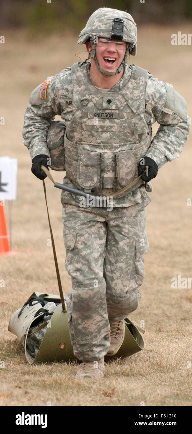 Spc. Kolt Knutson, a utilities equipment repairer from Company E, 132nd ...