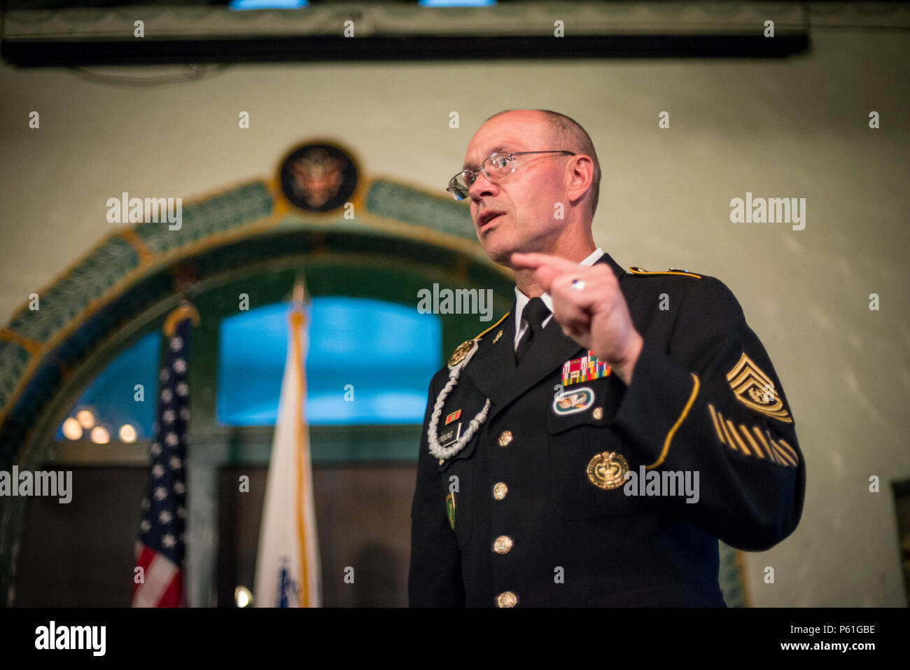 Command Sgt. Maj. Peter Running, the senior enlisted advisor for the U ...