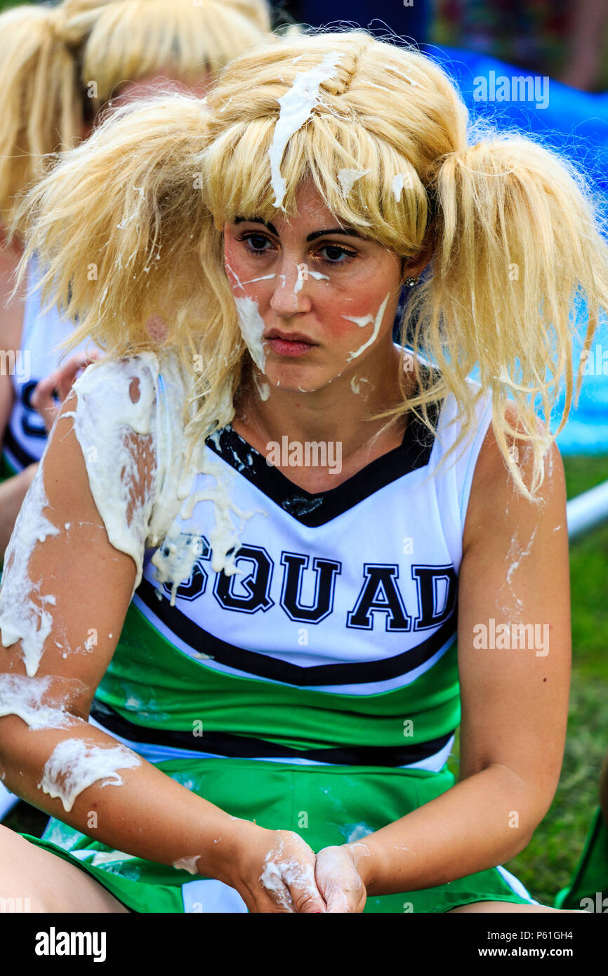 Custard pie face woman hi-res stock photography and images - Alamy