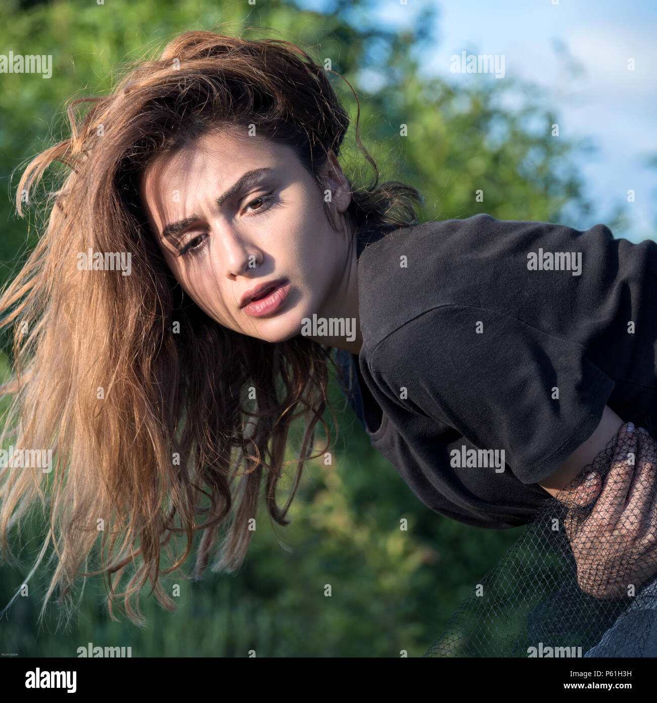 Portrait of sad girl Stock Photo - Alamy