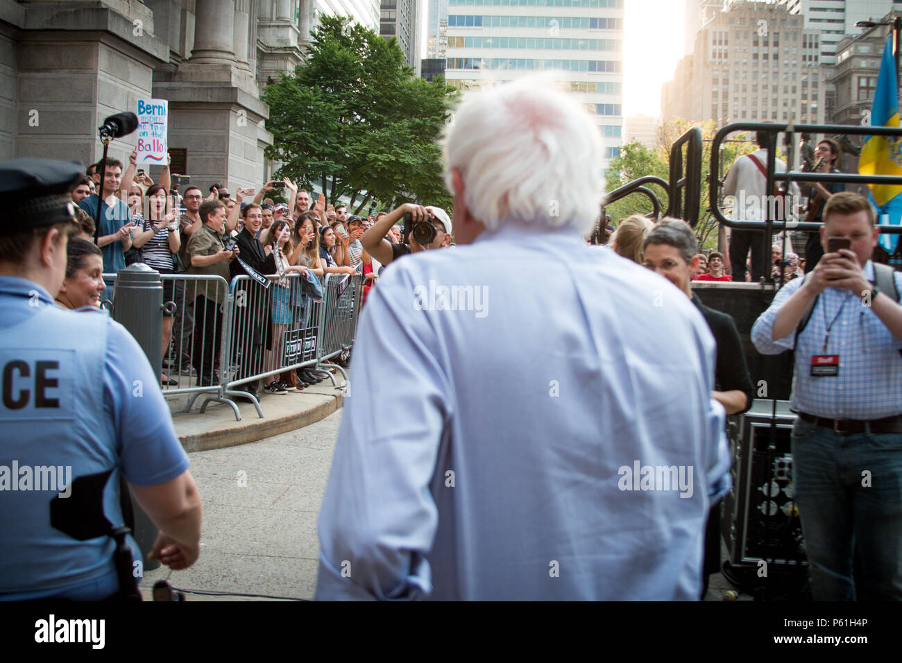 Philadelphia, USA, 4th May, 2018. Senator Bernie Sanders endorses John ...