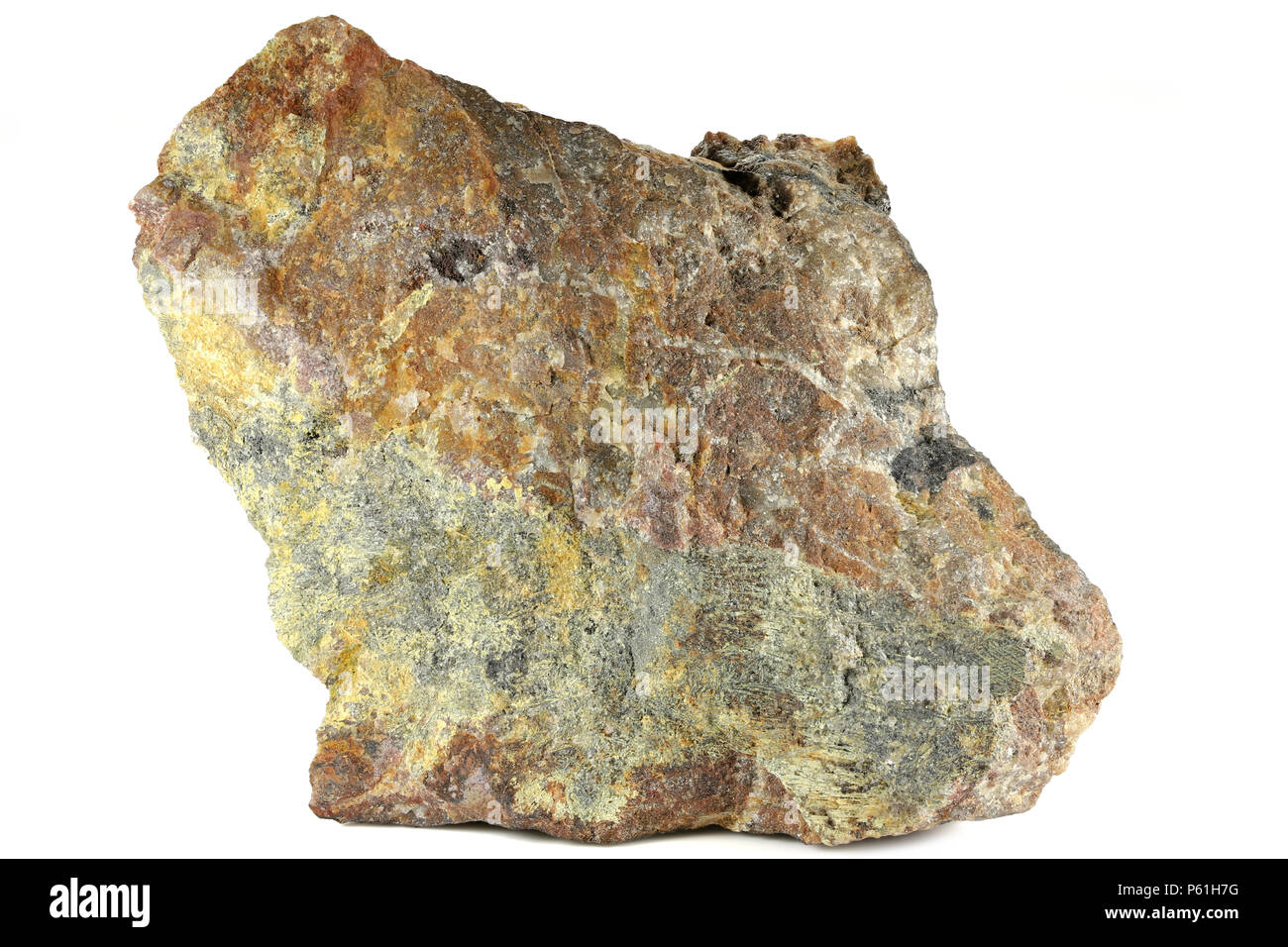 bismutite from Schneeberg/ Ore Mountains, Germany isolated on white ...